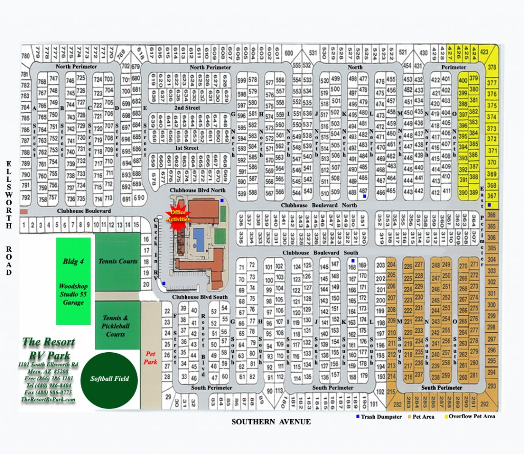 Resort Map – The Resort RV Park